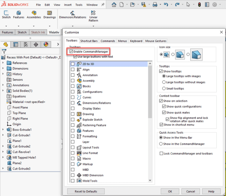 How To: Customising the Command Manager in SOLIDWORKS - Visiativ