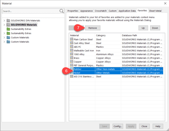How To: Add Materials to Favourites in SOLIDWORKS - Visiativ