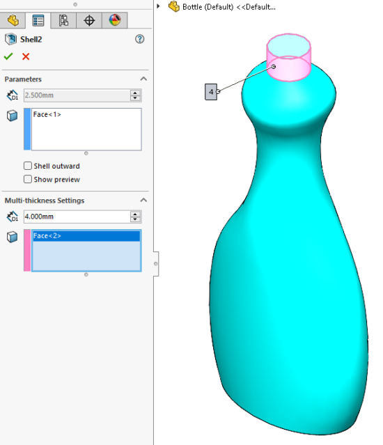 How to: Use the SOLIDWORKS Shell Tool for Different Wall Thicknesses ...