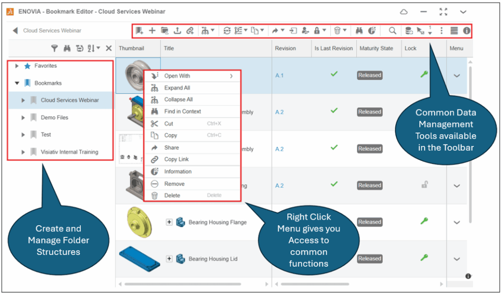 Deep Dive: 3DEXPERIENCE Bookmark Editor - Visiativ